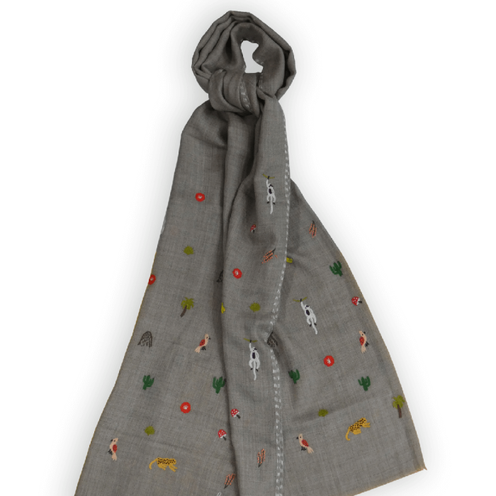 LAÏTE works, Lake garden mandarine Pashmina – Cassis Royal