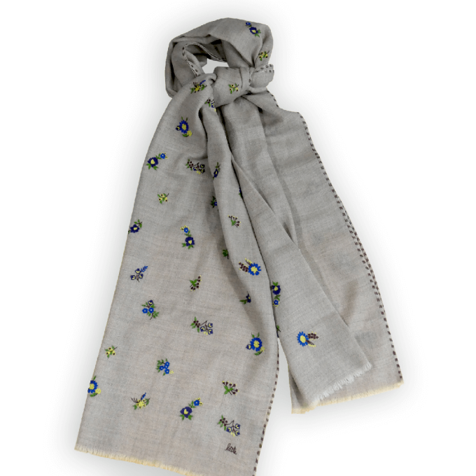 LAÏTE works, Lake garden mandarine Pashmina – Cassis Royal