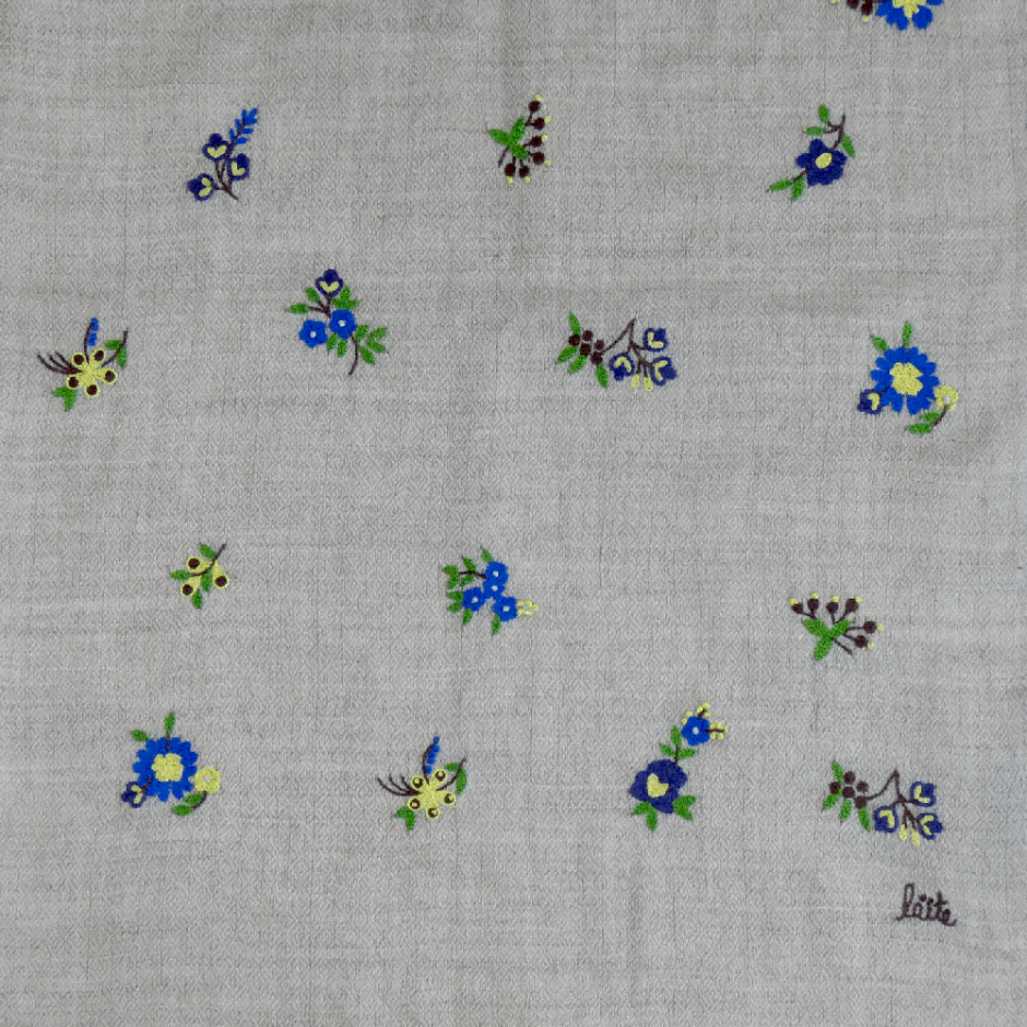 LAÏTE works, Lake garden mandarine Pashmina – Cassis Royal