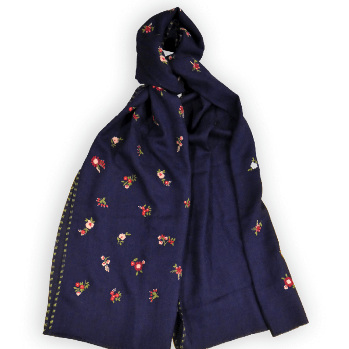 LAÏTE works, Dragonfly garden sapin Pashmina – Cassis Royal